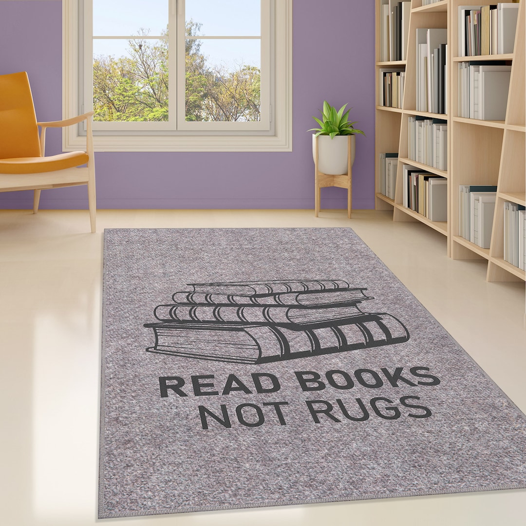 Bookish Decor Rug, Book Lover Gift, Reading Room Decor Rug, Bookish ...