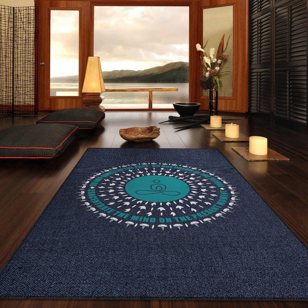 Yoga Meditation Rug, Washable Cotton Woven Rug, Yoga Class Rug, Present ...