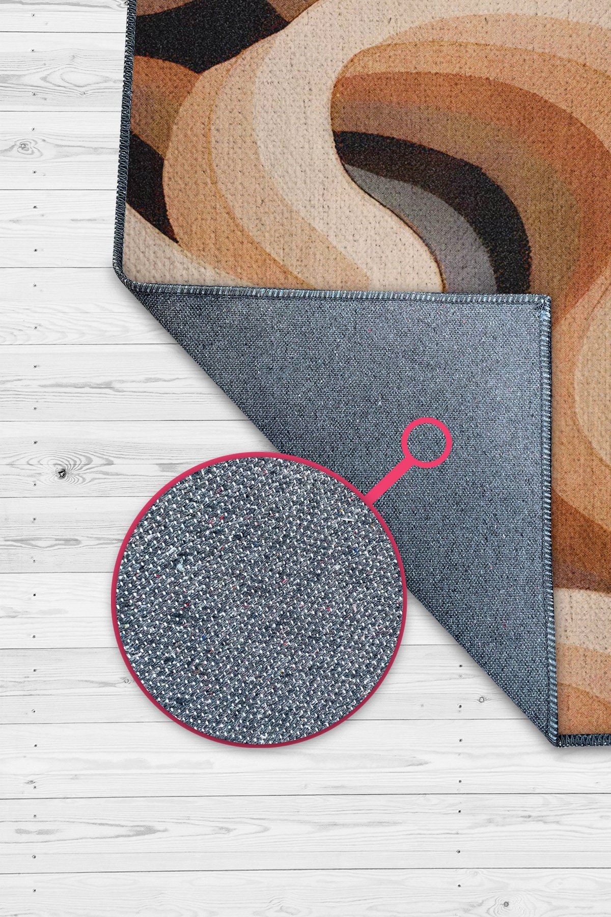 Spiral Brown and Gray Abstract Rug for Modern Living Room Decor, Shades ...