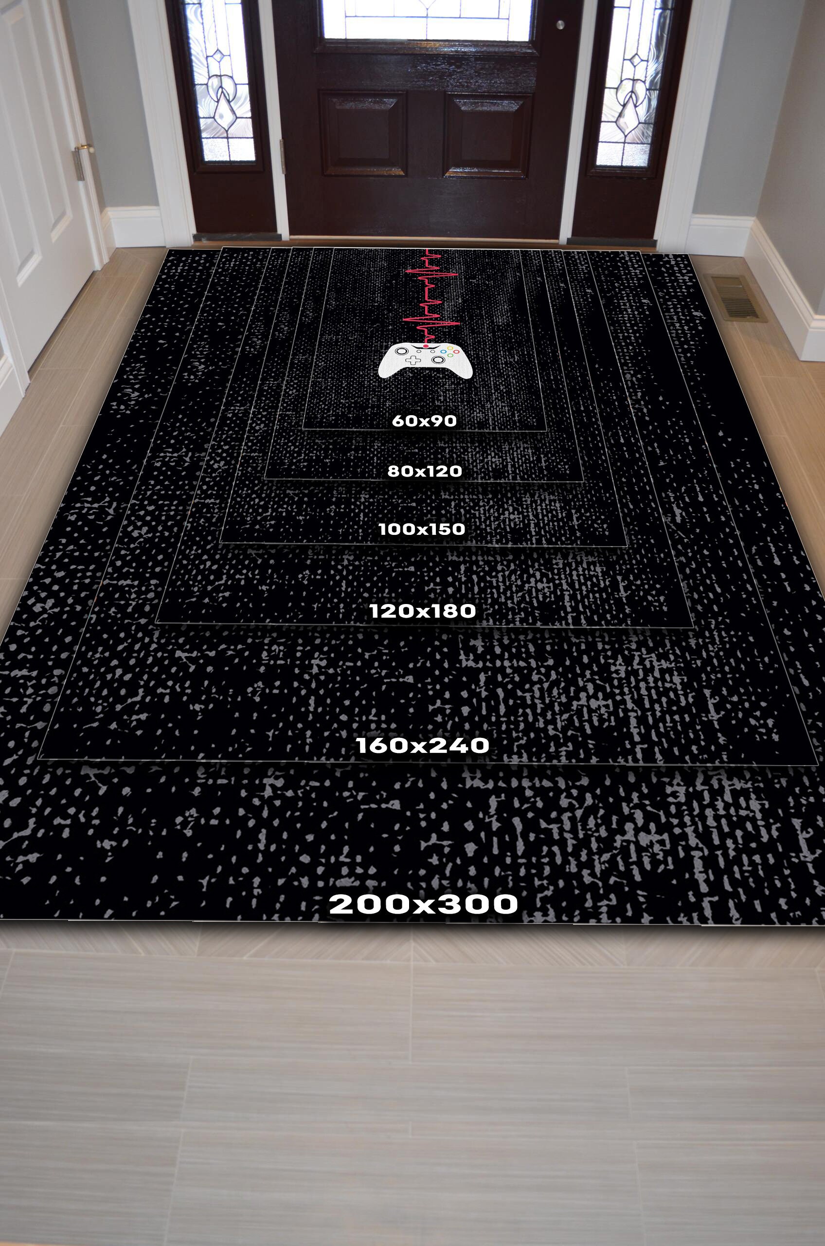 Gaming Room Black Rug for Gamer Room Decor, Gamer Gifts, Washable Video ...