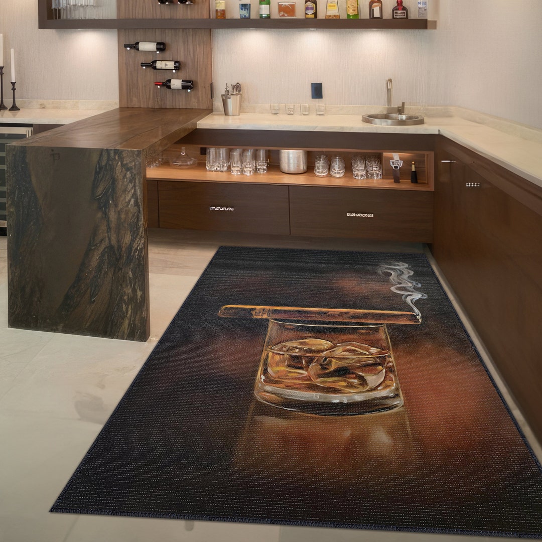 Whiskey Decor Rug, Luxury Event Cigar Decor, Scotch Drinker Gifts ...