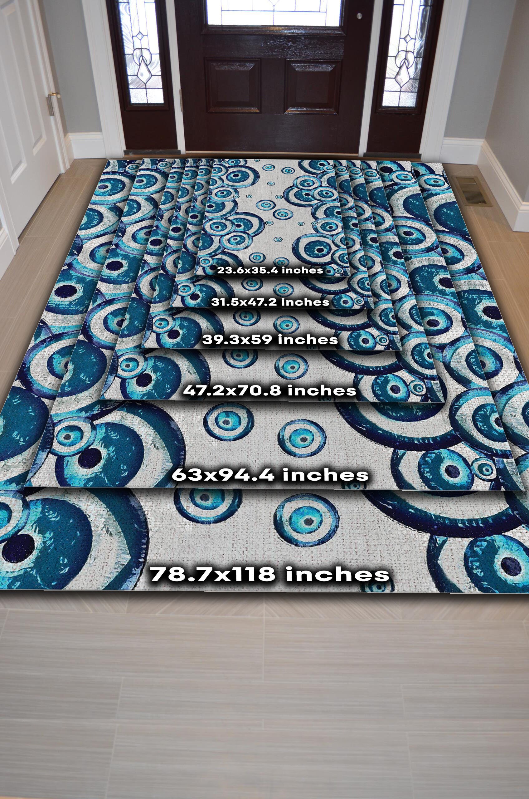 Ethnic Good Luck Charm Evil Eye Rug, Ethnic Room Decor, 1st Birthday ...