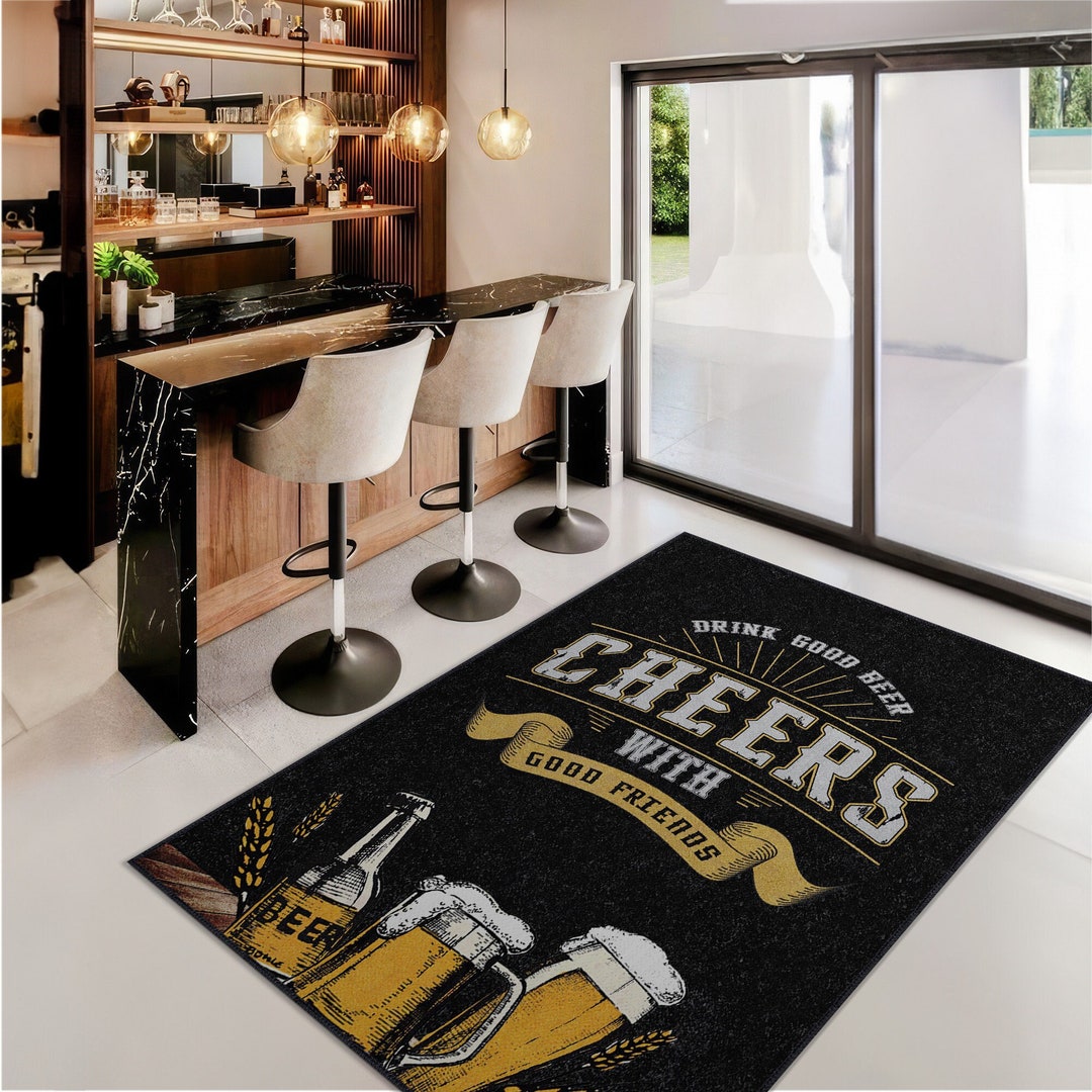 Beer Rug, Home Bar Decor, Beer Lover Gift, Party Decor Rug, Cool ...