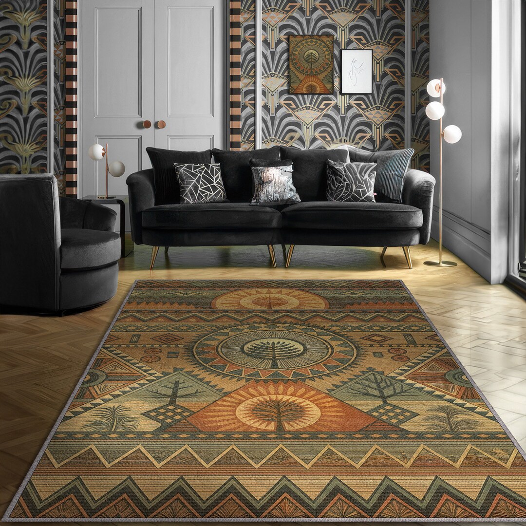 Ethnic African Rug, African Interior Decor, African Print Rug for ...
