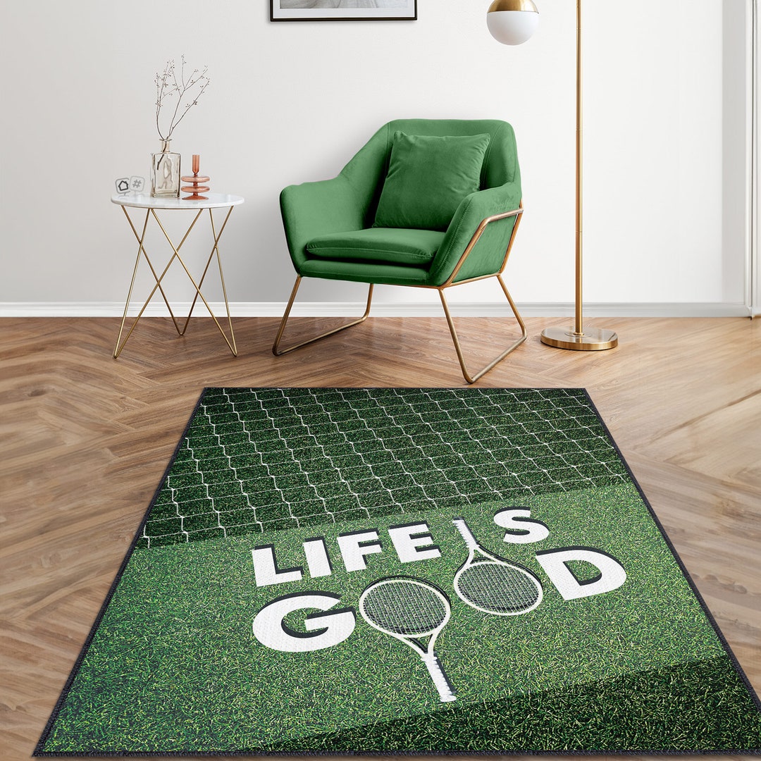 Tennis Gifts Rug for Tennis Home Decor, Tennic Racket Rug, Sports ...