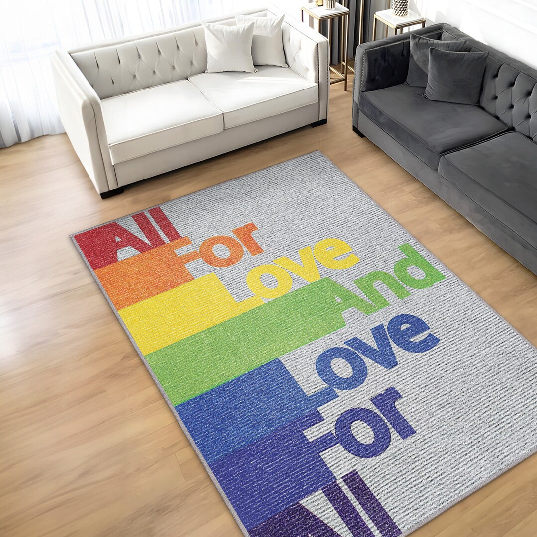 Pride Sublimation Rug for Pride Room Decor, Love for All, Washable Rug ...