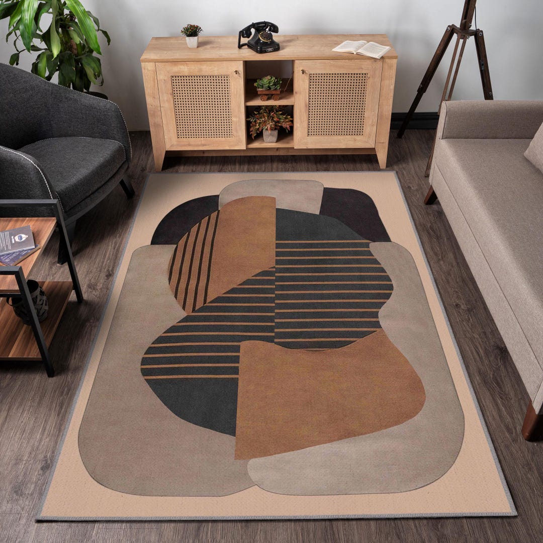 Artsy Rug for Aesthetic Living Room Decor,earthy Rug, Abstract Rug ...
