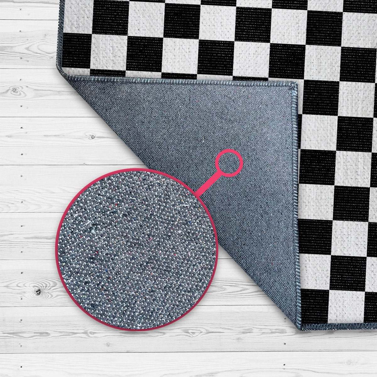 Checkered Rug Black and White Rug, White and Black Area Rug, Minimalist ...