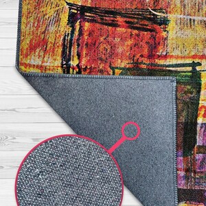 Aesthetic Colorful Abstract Rug, Modern Unique Area Rug, Warm Color ...
