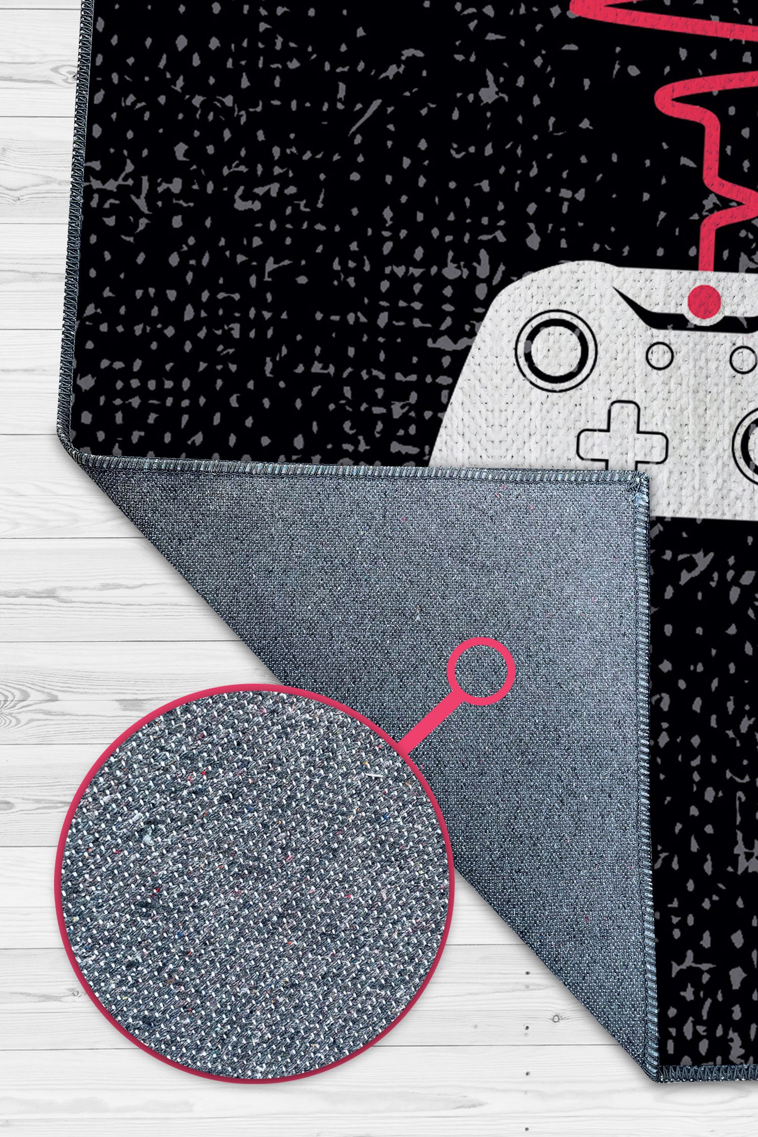 Gaming Room Black Rug for Gamer Room Decor, Gamer Gifts, Washable Video ...