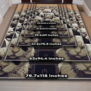Funny Cat Rug for Quirky Home Decor, Funky Rug for Cat Aesthetic Decor ...