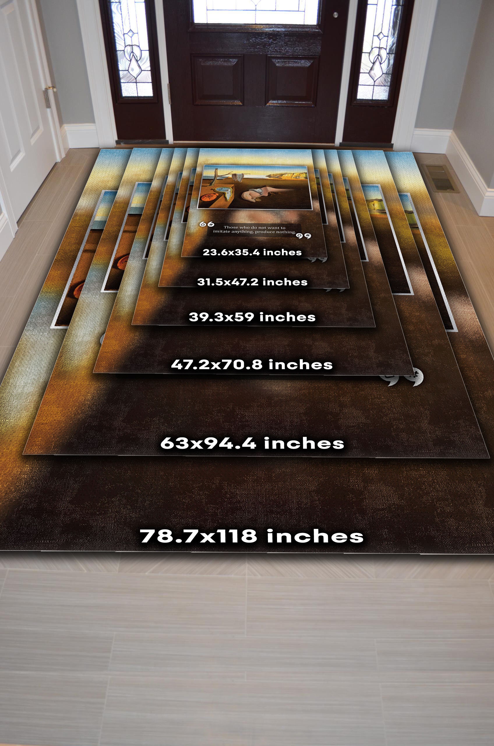 The Persistence of Memory Rug, Salvador Dali Rug, Famous Art Rug, Rug ...