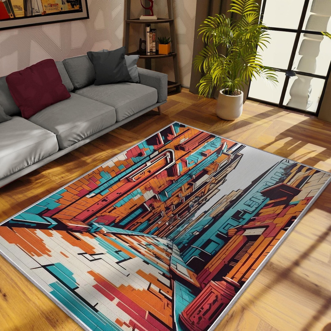 Urban Street Art Rug, Artistic Rug for Teen Room Decor, Graffiti Pop ...