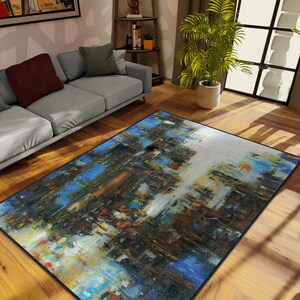 Pastel Abstract Rug, Modern Area Rug, Pastel Color Home Decor, Rugs for ...