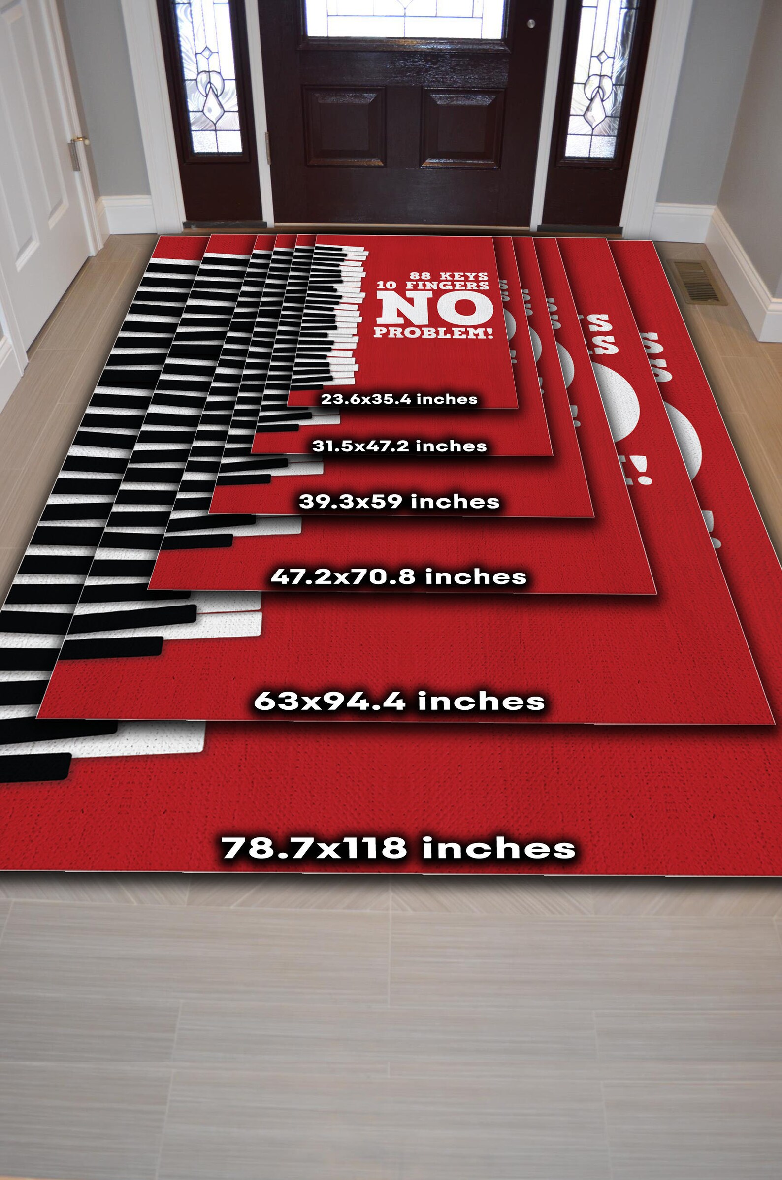 Piano Rug for Piano Player Gift, Music Lover Gift, Music Rug for Music ...