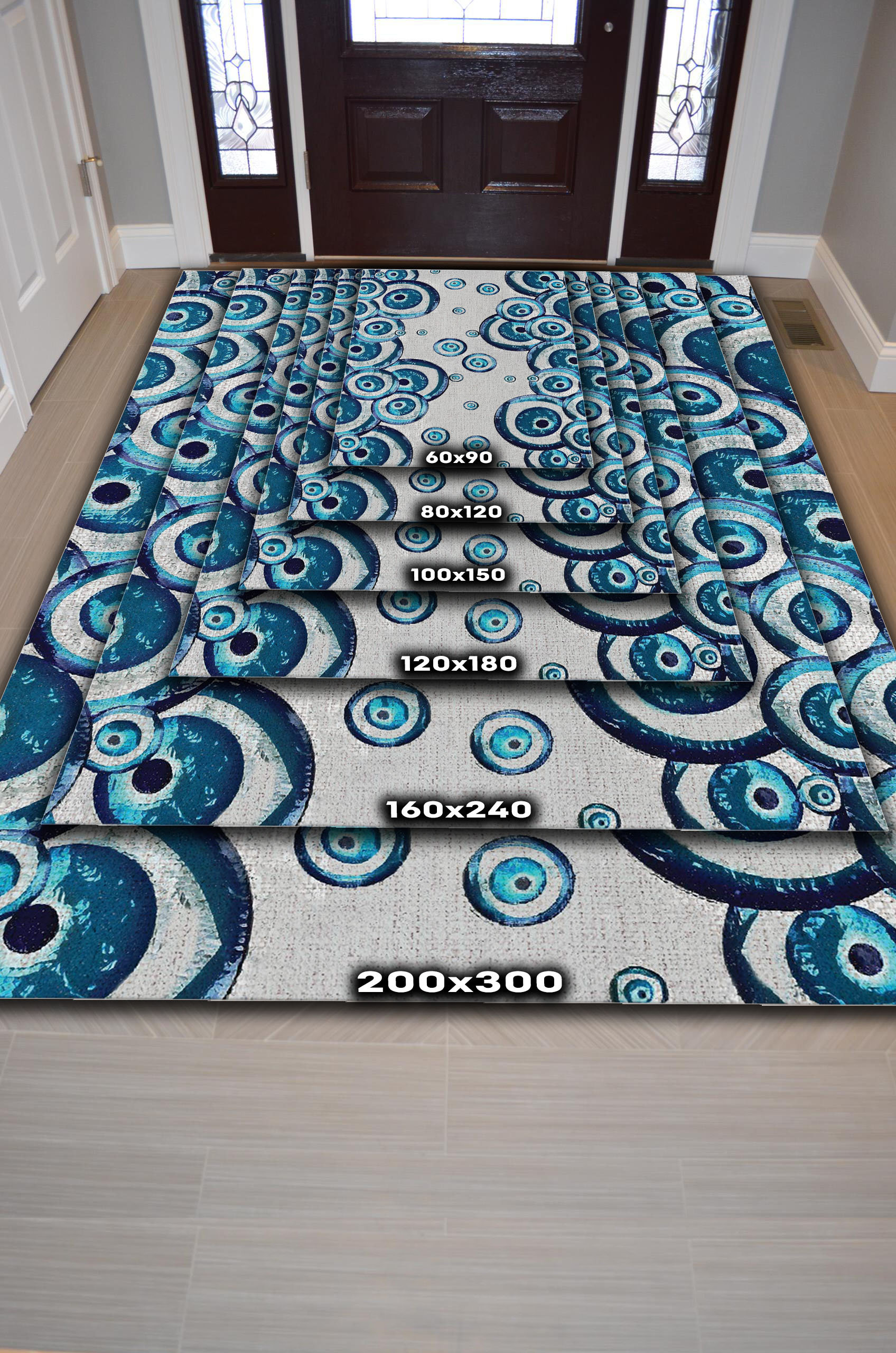 Ethnic Good Luck Charm Evil Eye Rug, Ethnic Room Decor, 1st Birthday ...
