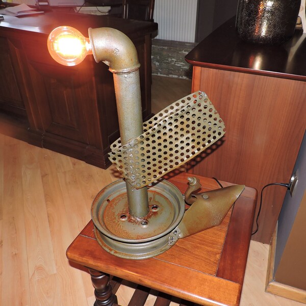 Scrap Metal Art Lamp - Etsy