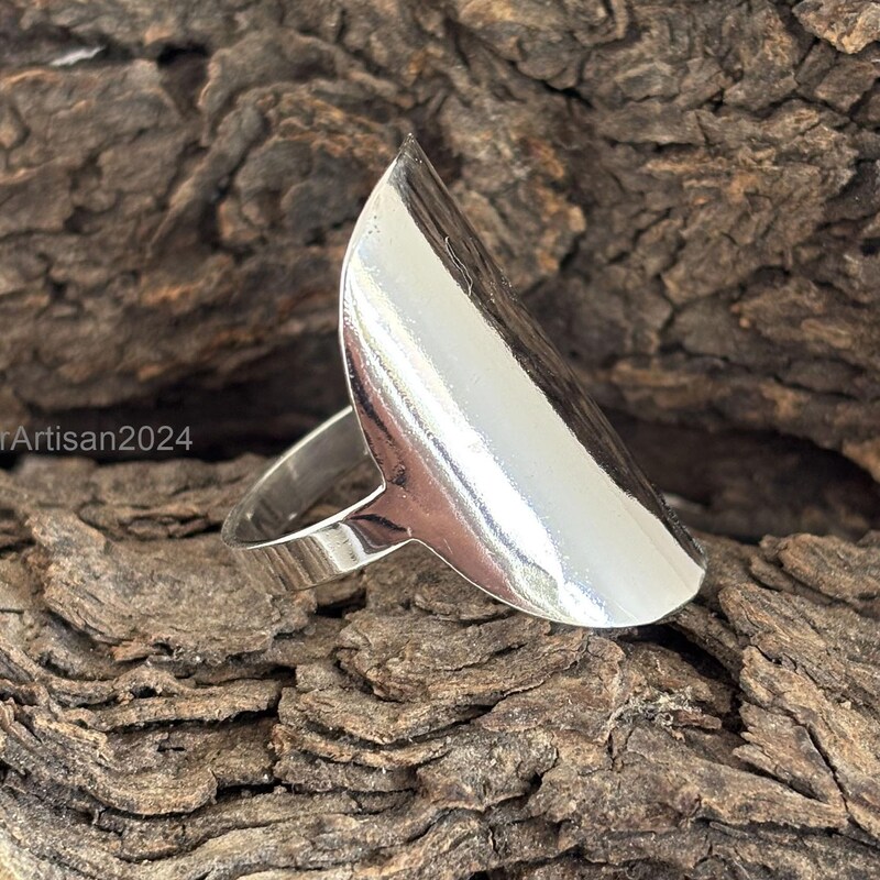 Long Silver Ring - Etsy