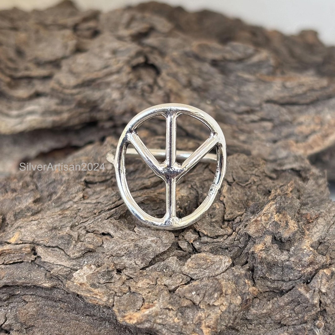 Sterling Silver Peace Sign Rings Are Handmade by Old Hippie Dave 925 ...
