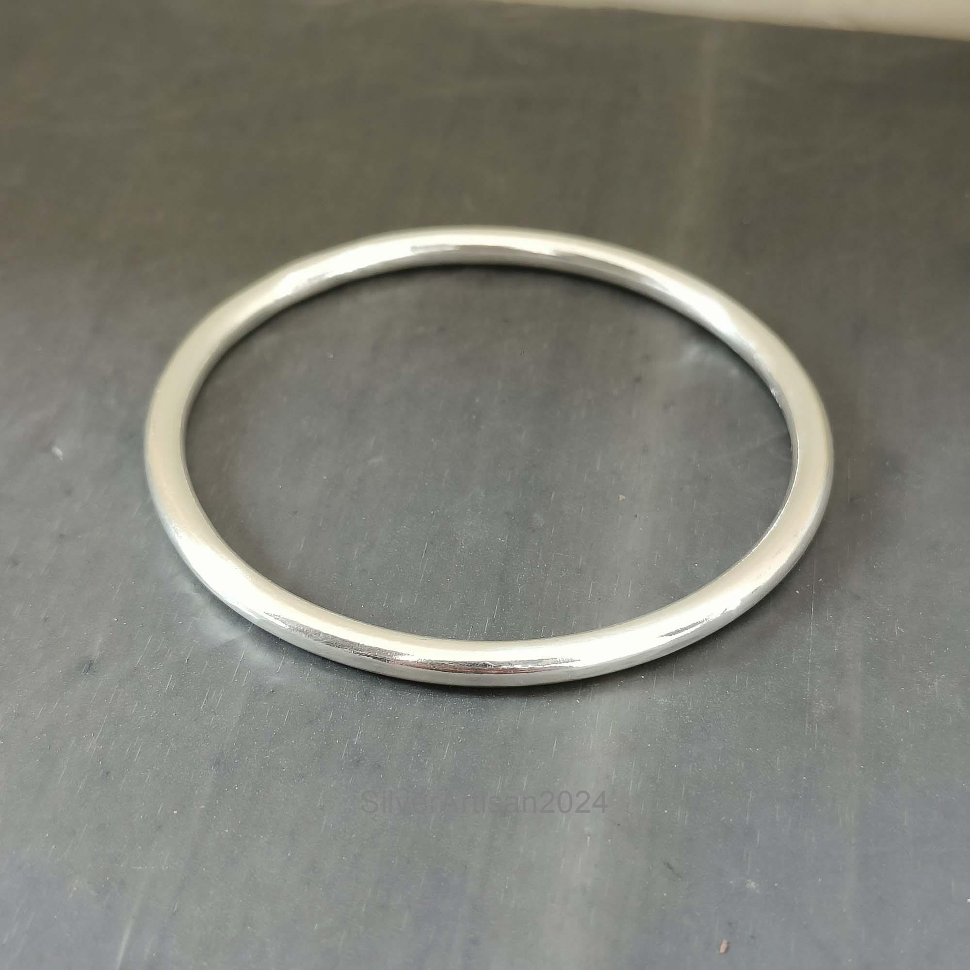 Handmade Chunky Sterling Silver Bangle: Heavy Stackable Design - Etsy