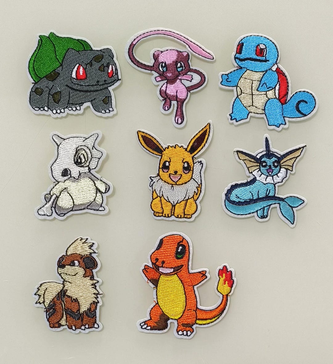 Pikachu Pokemon Ball Mew Bulbasaur Squirtle Cubone Eevee Growlith Dragon Charmander Patches ...