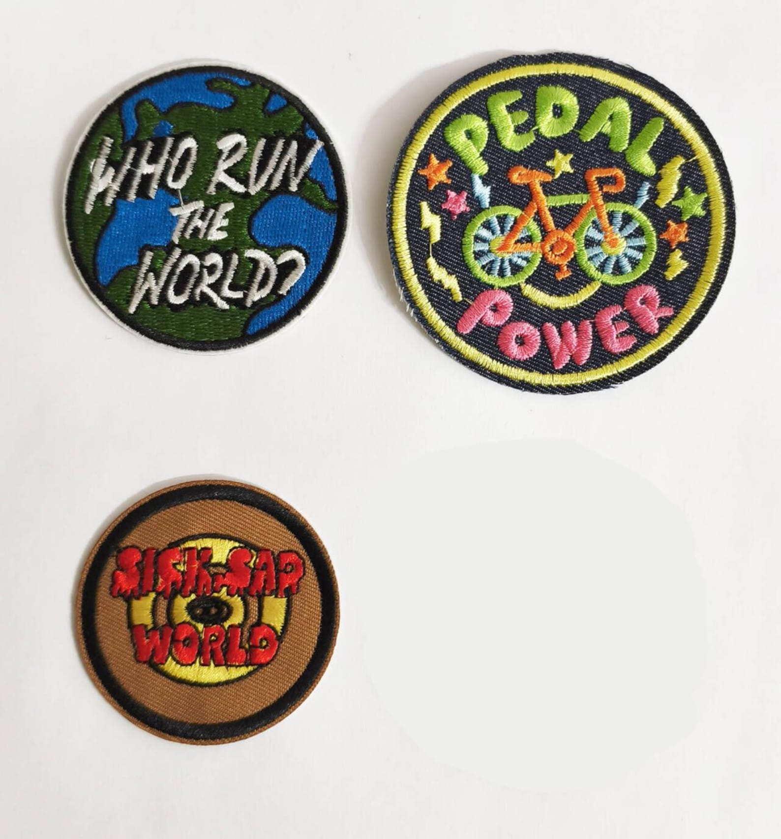 Sick Sad World, the Who, Who Run the World, Pedal Power Iron on / Sew ...