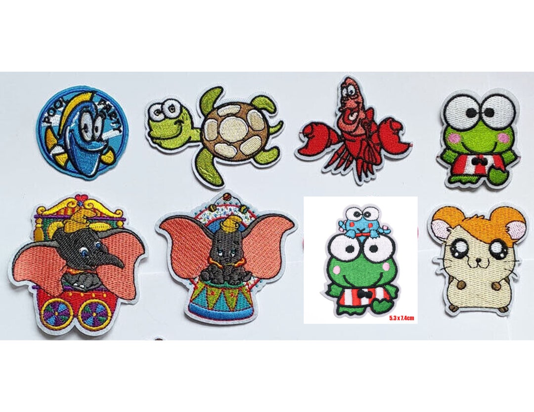Fish Turtle Lobster Frog Dumbo Flying Hamster Patch Badge Iron on Sew ...