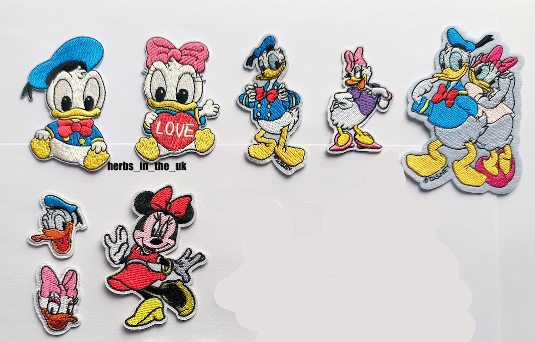Mickey Mouse Minnie Donald New 2024 Duck Patches Badges Iron on Sew On ...