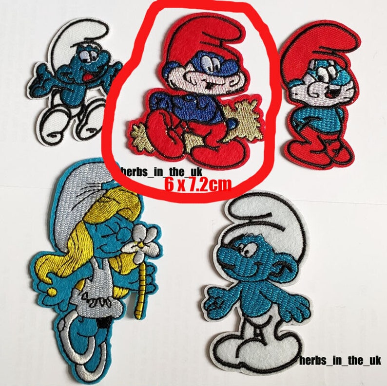 Smurfs Cartoon Characters Patch Badge Iron on Sew On - Etsy