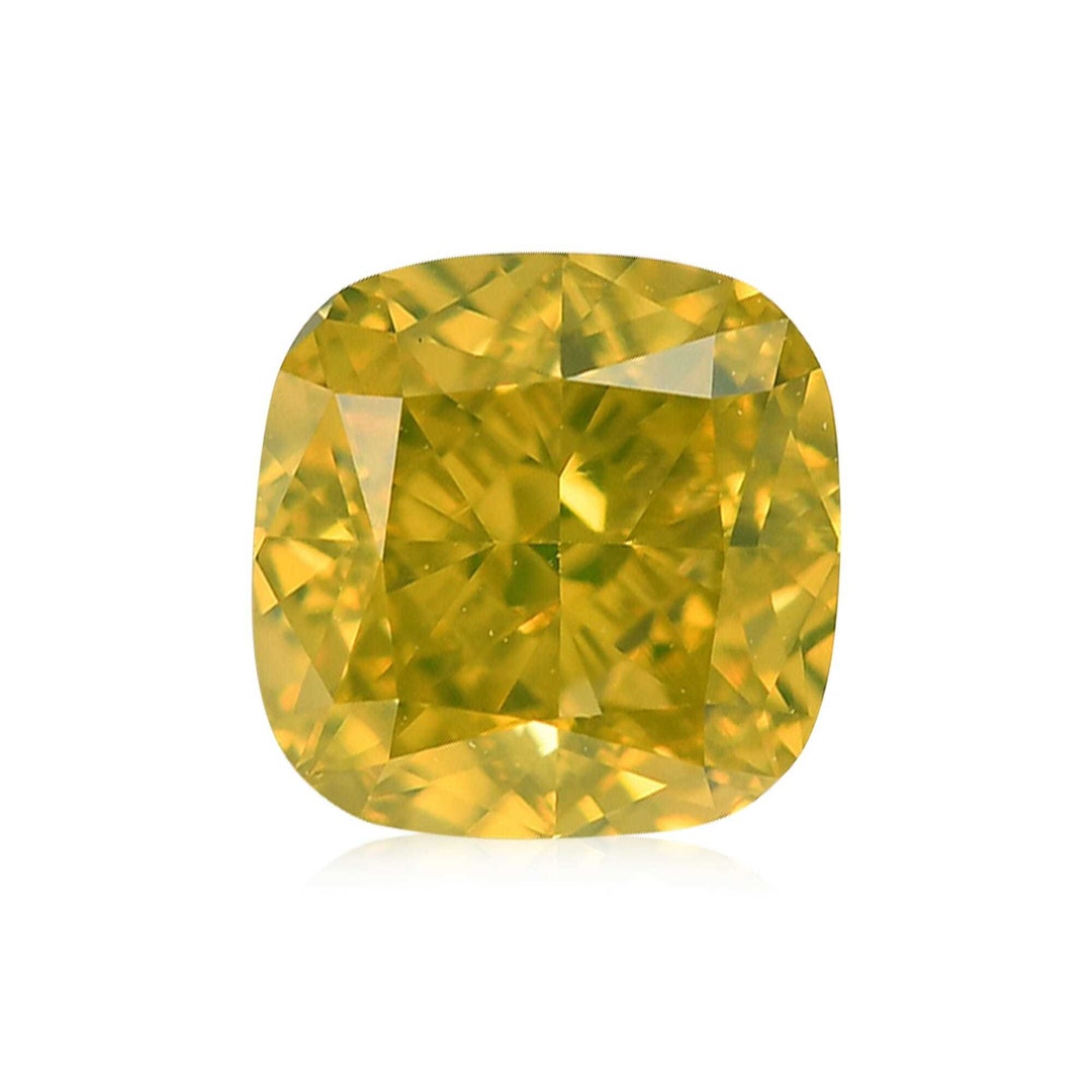 0.62 Carat Fancy Deep Yellow Color Natural Diamond Cushion - Etsy