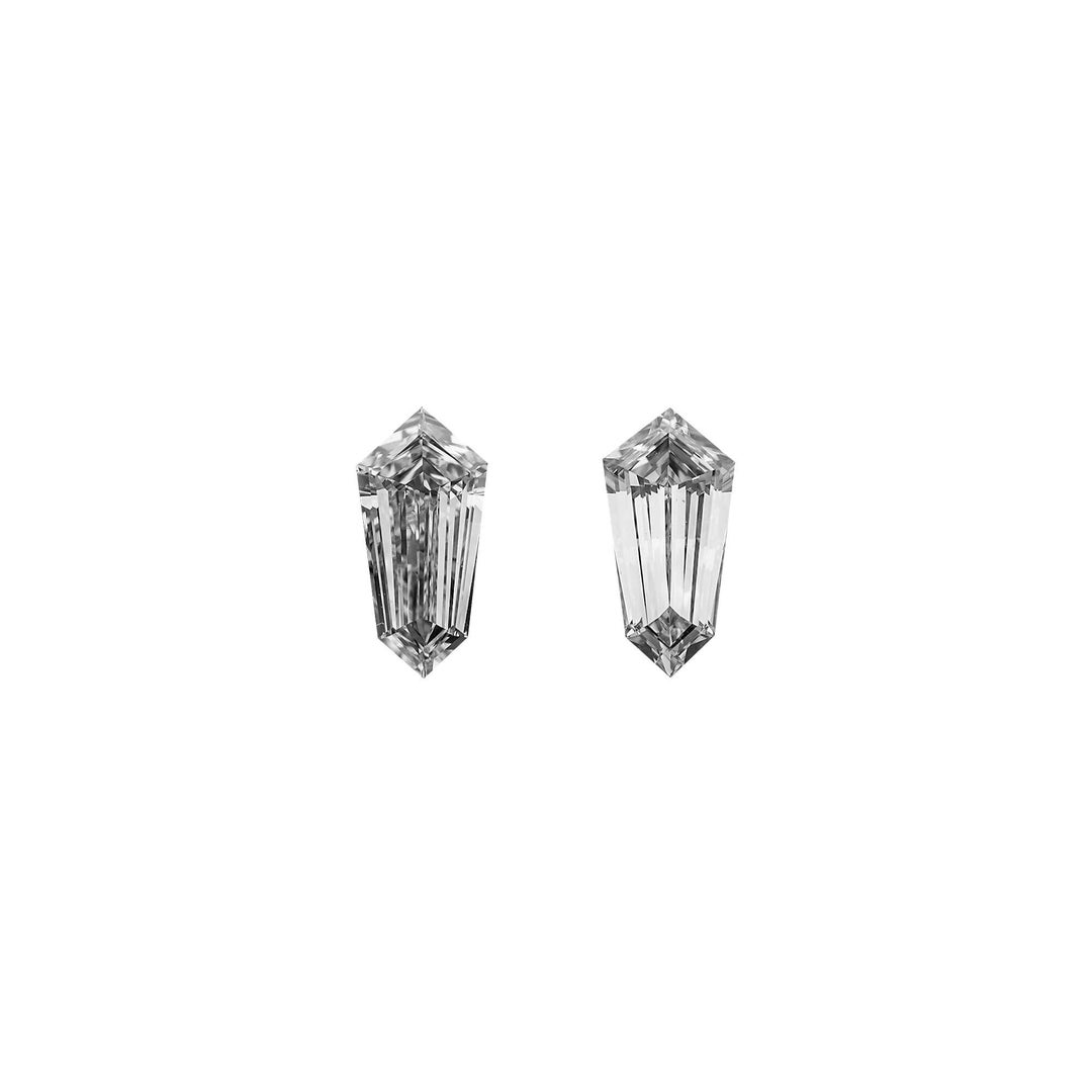 1.15 Carat D Color Natural Diamonds Set of 2 Kite Shape VS1 Clarity ...
