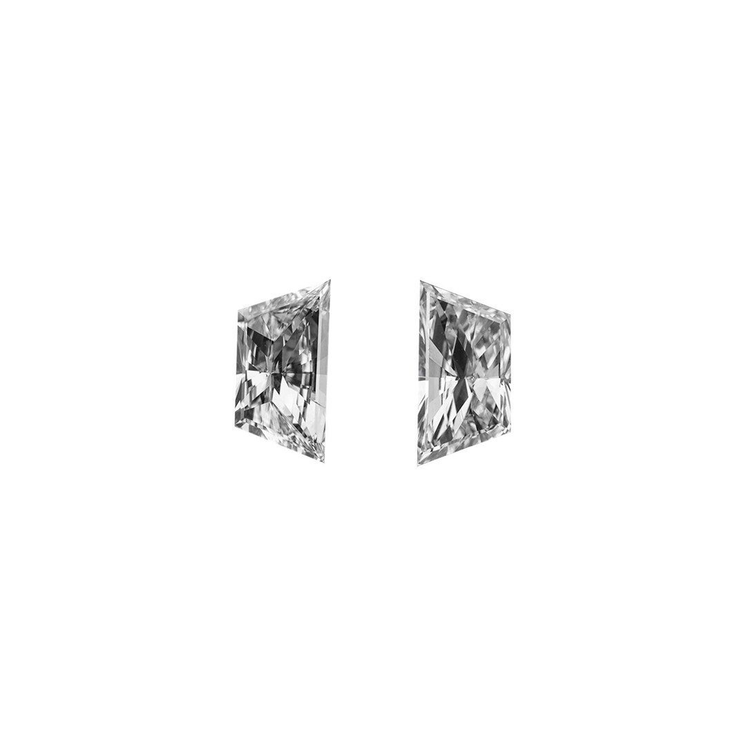 0.88 Carat Total Weight 2 Natural Loose Diamond Side Stones, Trapezoid ...