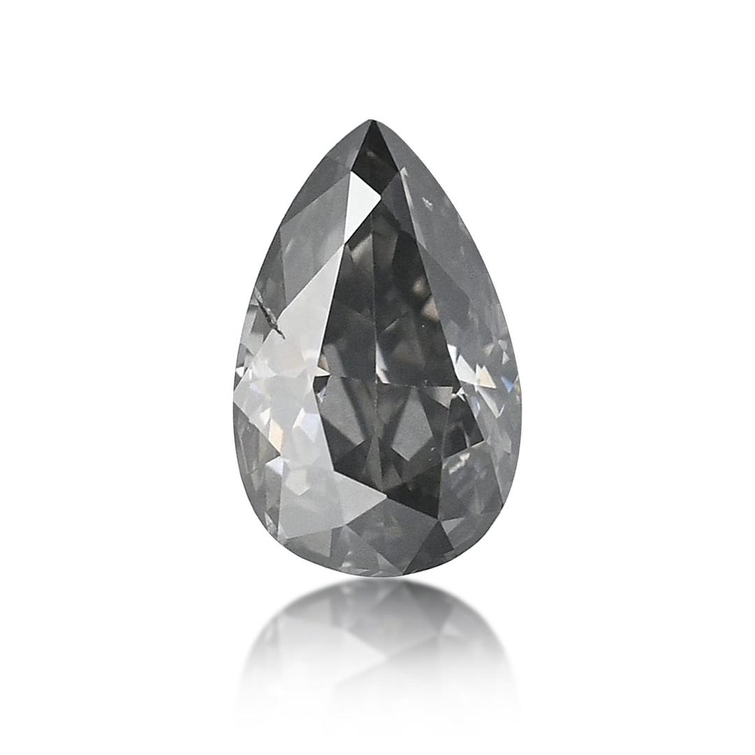 0.28 Ct Fancy Gray Diamond, PEAR SHAPE Cut SI2 GIA Loose Stone for Fine ...