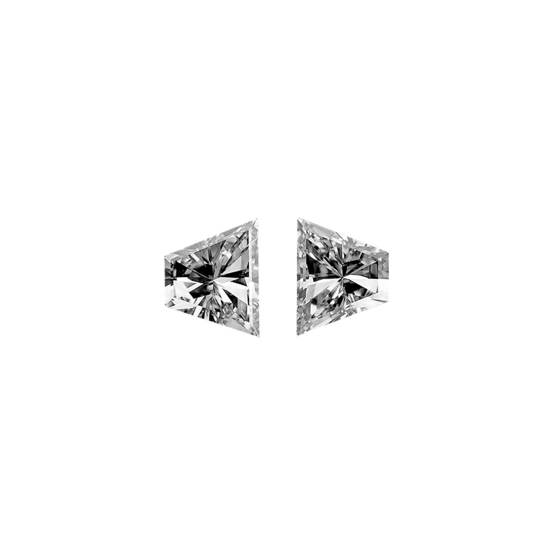 0.38 Carat Total Weight 2 Natural Loose Diamond Side Stones, Trapezoid ...