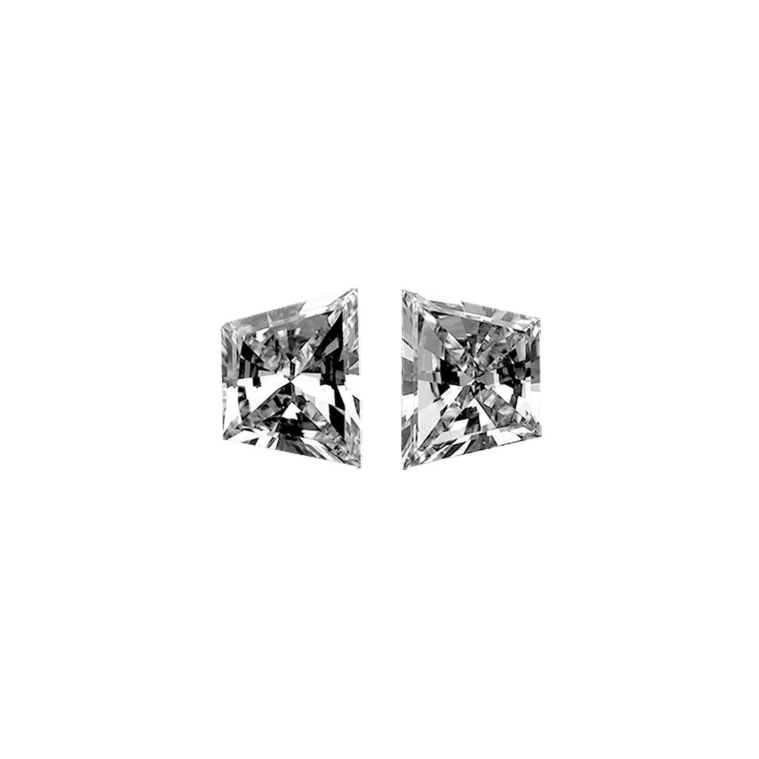0.25 Carat Total Weight 2 Natural Loose Diamond Side Stones, Trapezoid ...