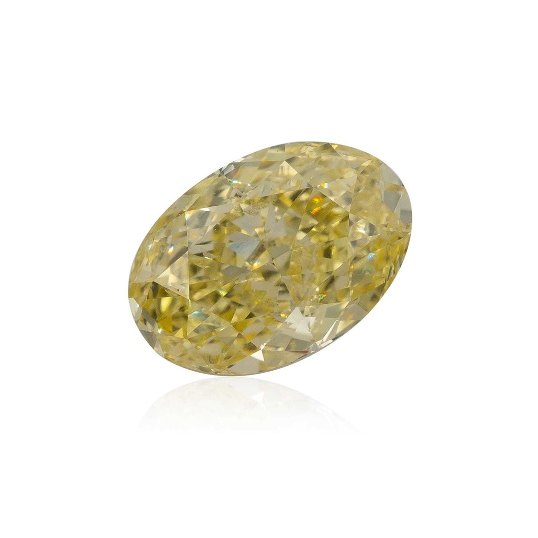 0.70 Carat Fancy Intense Yellow Color Natural Diamond Oval Cut, SI2 ...