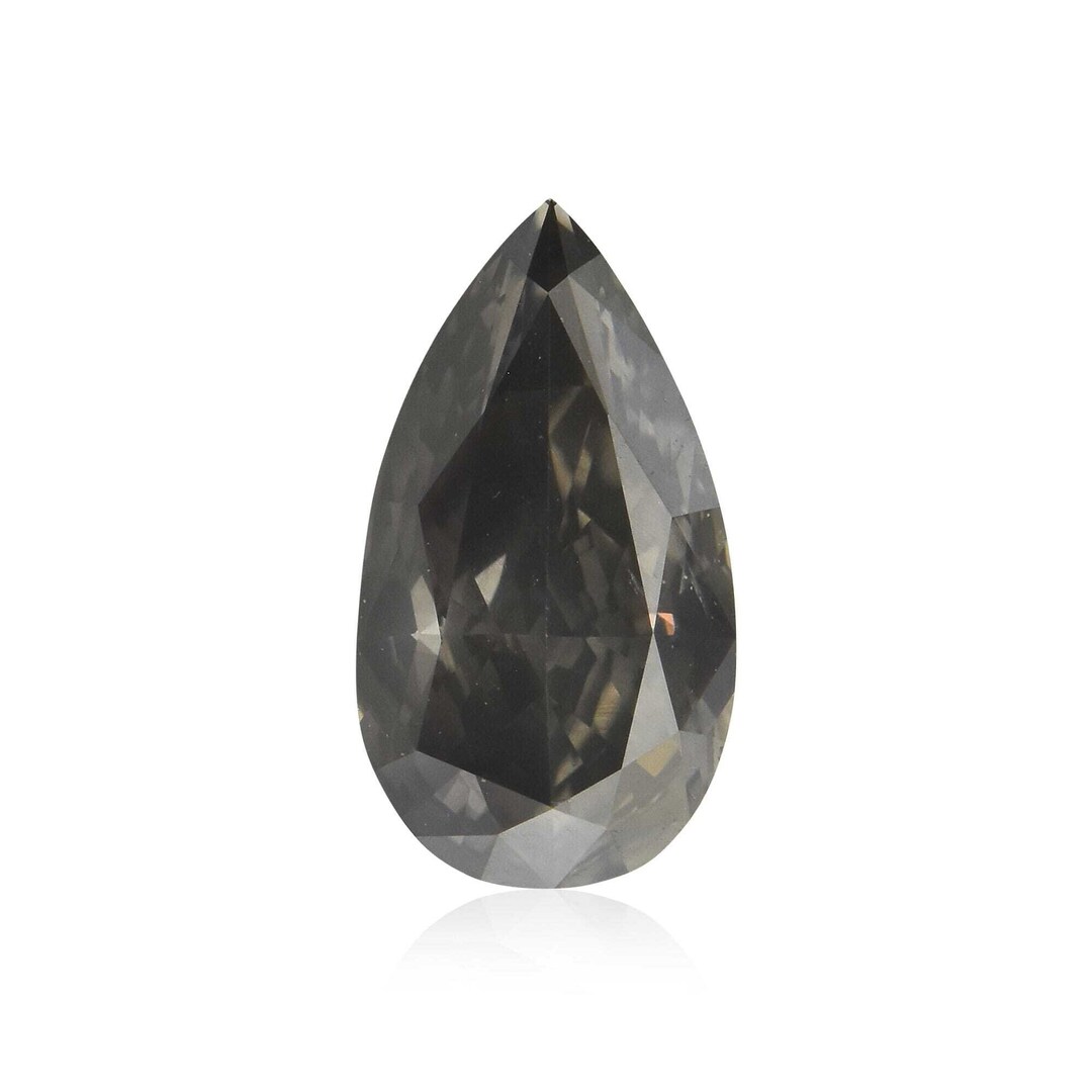 Fancy Dark Gray Pear Cut 0.71 Carat Natural Diamond, I1-I2, GIA ...