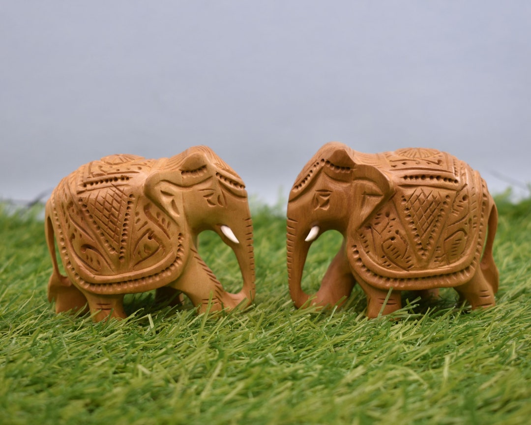 Elephant Figurines Set Shelf Decor Items Living Room Coffee Table Decor ...
