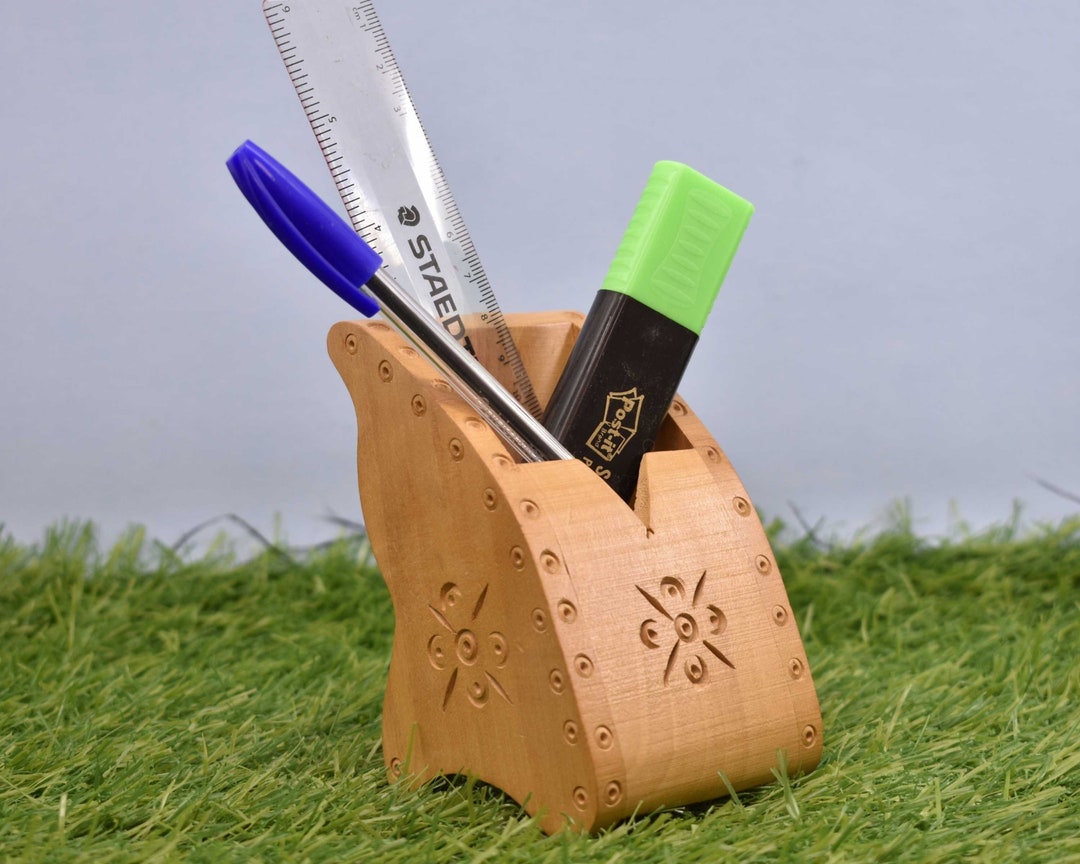Wooden Handmade Pen Holder, Stationary Holder, Utensil Holder - Etsy