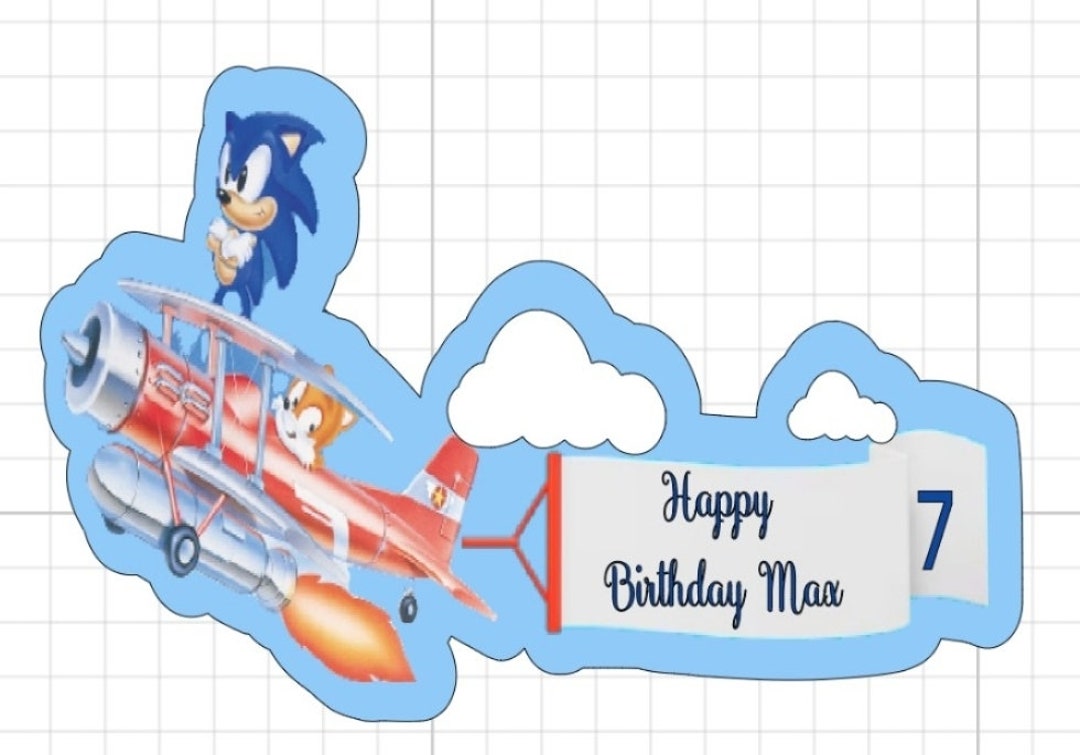 Sonic the Hedgehog and Tails Cake Topper. Personalised. - Etsy
