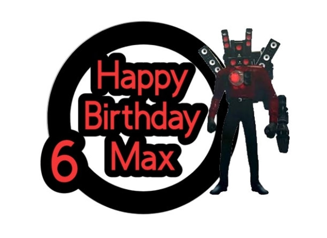 Skibidi Toilet Titan Speaker Man Personalised Cake Topper - Etsy