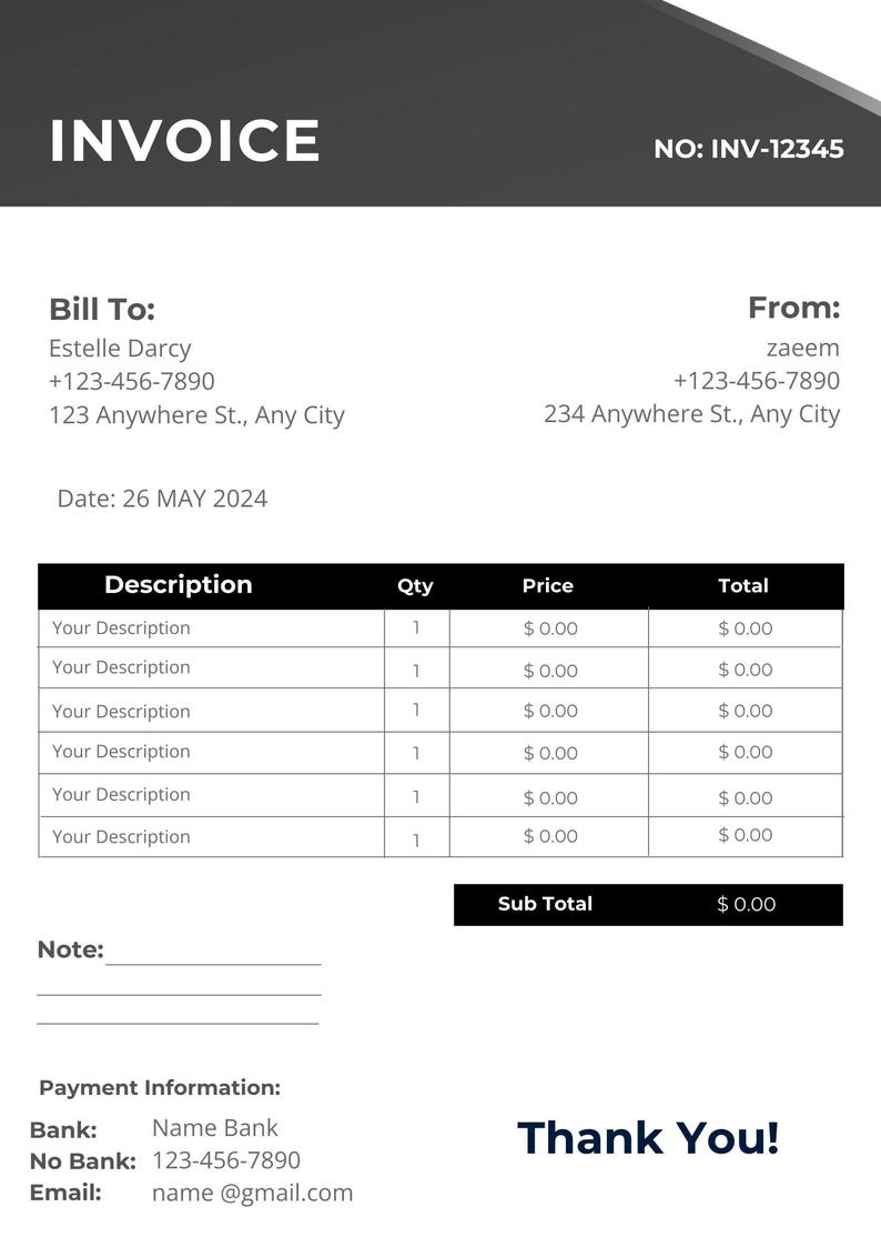 Invoice Template | Invoice Template Editable | Invoice Tracker ...