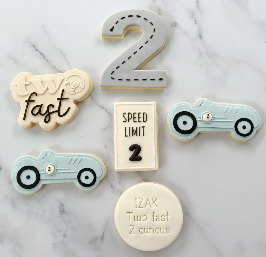 Two Fast/second Birthday Cookies/party Favours/car Cookies/ Birthday ...