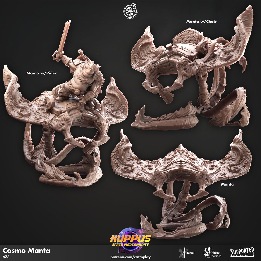 Cosmo Manta by Cast N Play | 112mm Scale Miniature | Dnd 5E ...