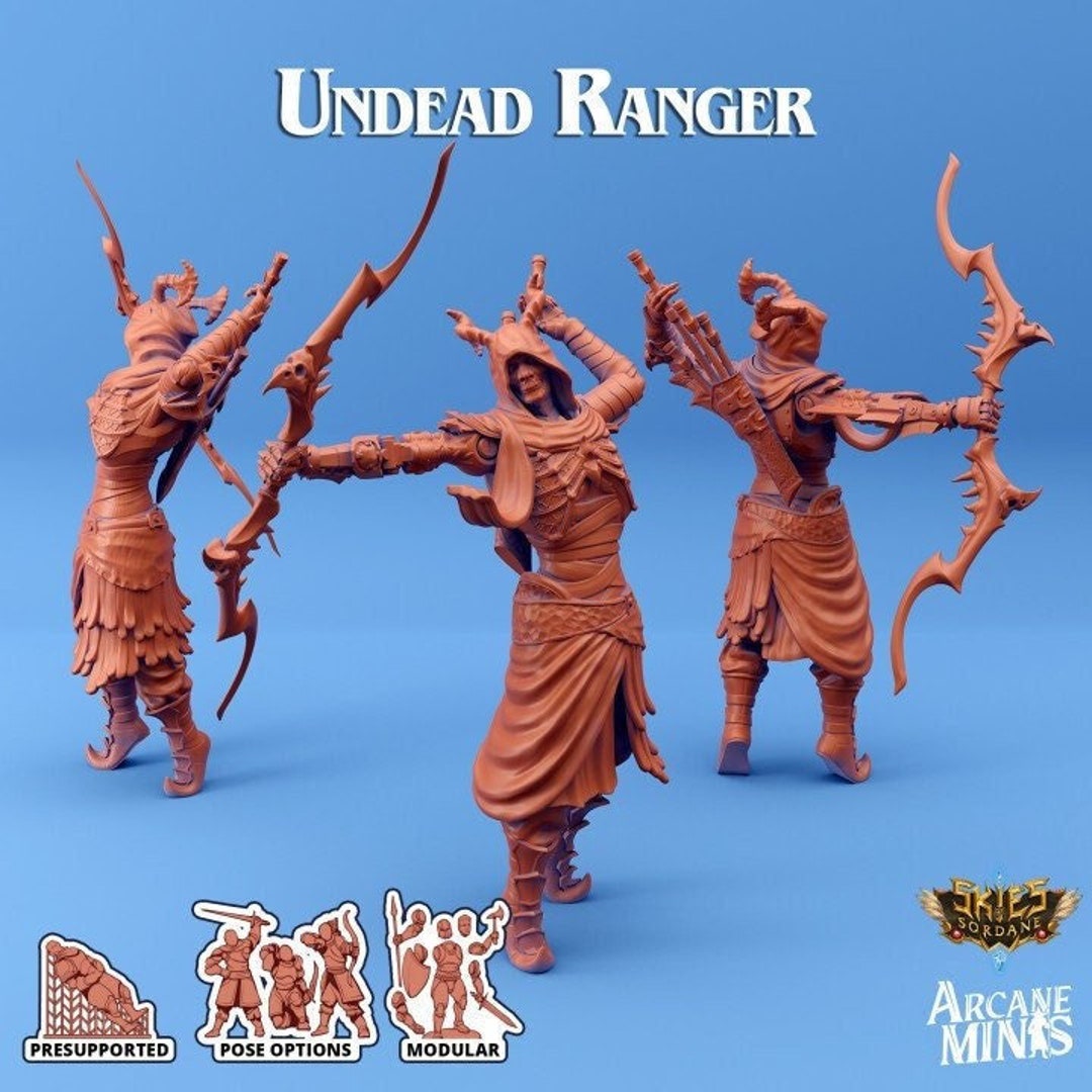 Undead Ranger by Arcane Minis | 32mm Scale Miniature | Dnd 5E ...