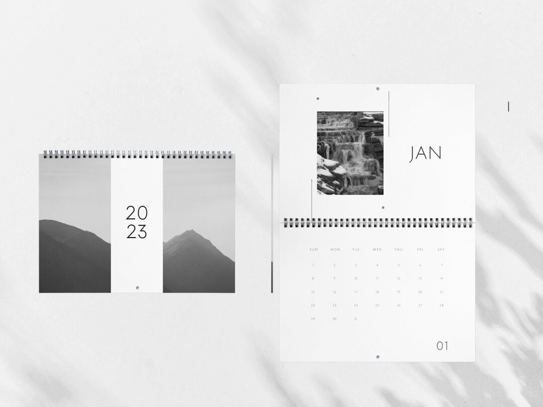 Calendar 2023 - Black & White_cgdesing - Etsy