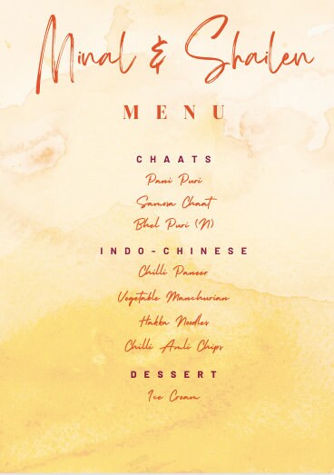 Sangeet Cocktail & Food Menu - Etsy