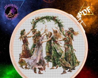 Forest Wicca Witch ,pagan Cross Stitch,wiccan Altar,cross Stitch ...