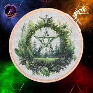 Forest Wicca Witch ,pagan Cross Stitch,wiccan Altar,cross Stitch ...