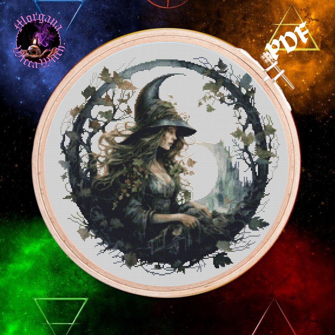 Forest Wicca Witch ,pagan Cross Stitch,wiccan Altar,cross Stitch ...